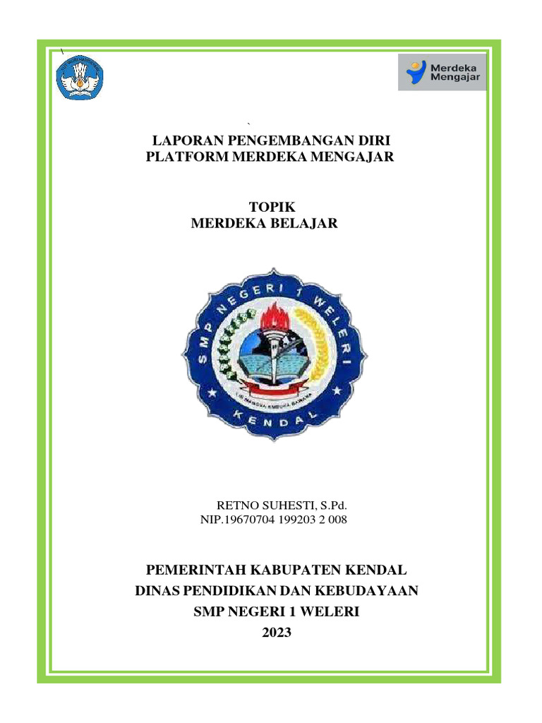 Laporan PMM MERDEKA BELAJAR | PDF