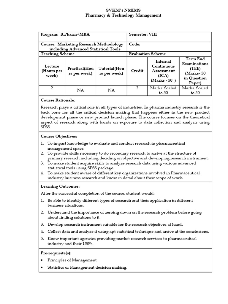 Marketing Research Methodology Including Advanced Statistical Tools ... Marketing Research Methodology Including Advanced Statistical Tools ...