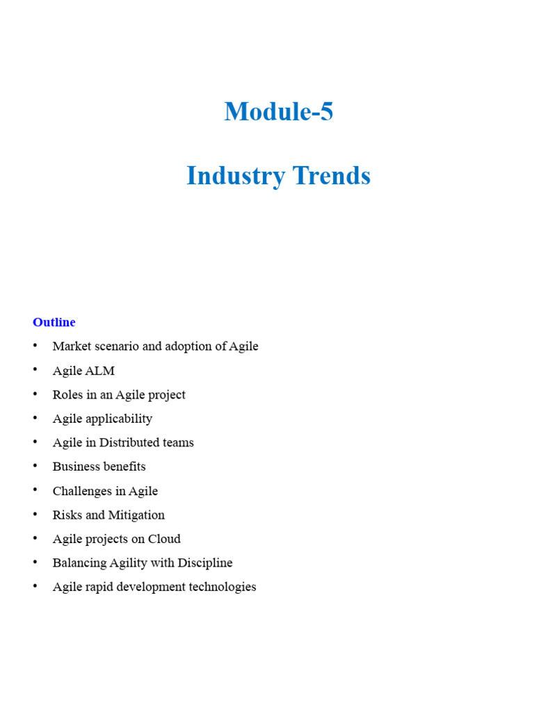 Module 5 Industry Trends | PDF | Agile Software Development | Scrum (Software Development)