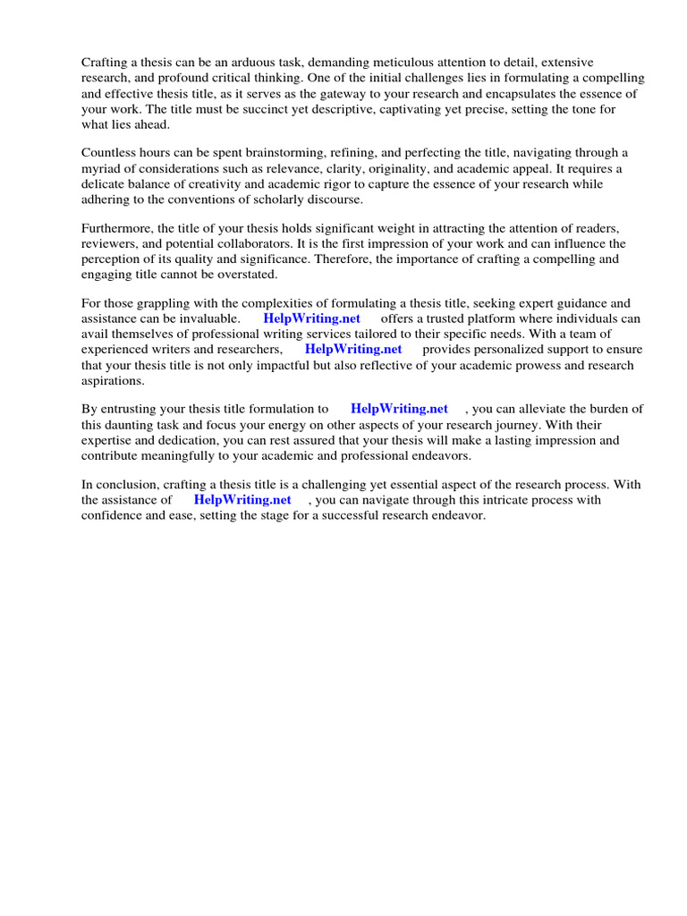 Guidelines in Formulating Thesis Title | PDF