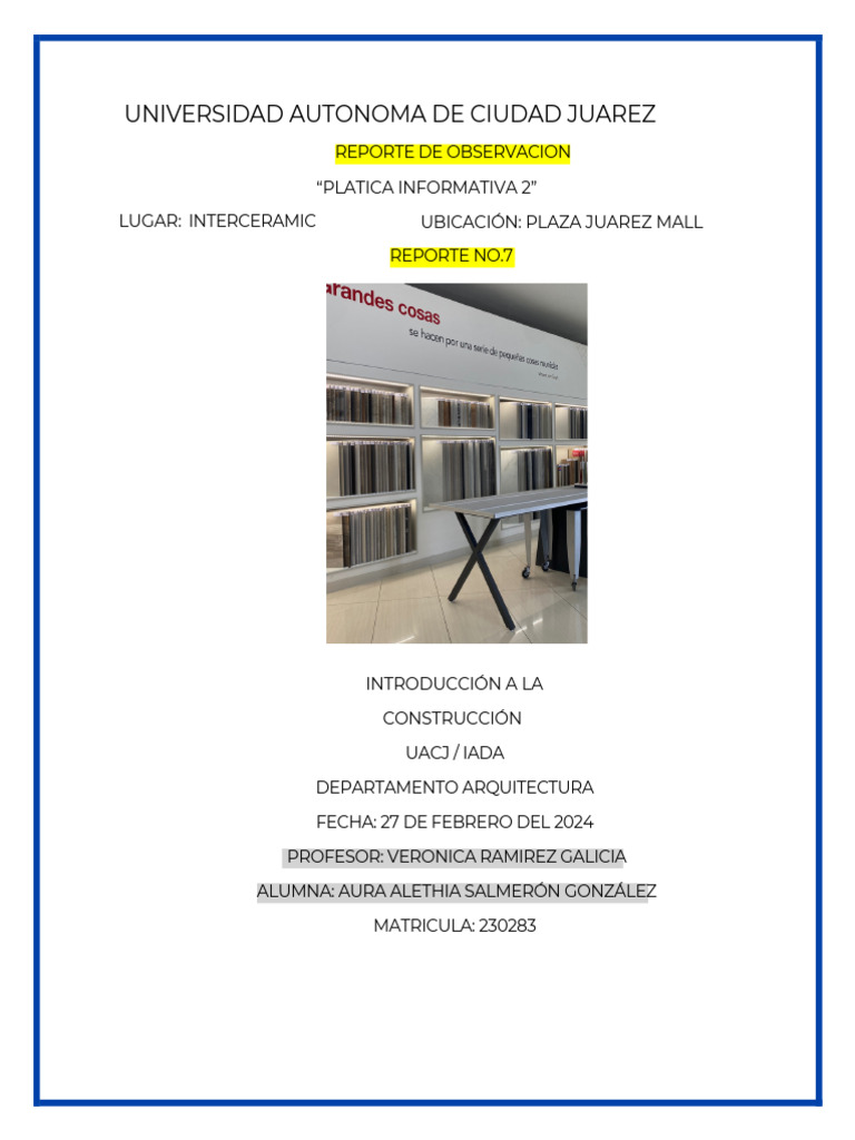 Evaluación de Interceramic en Plaza Juárez | PDF | Adhesión