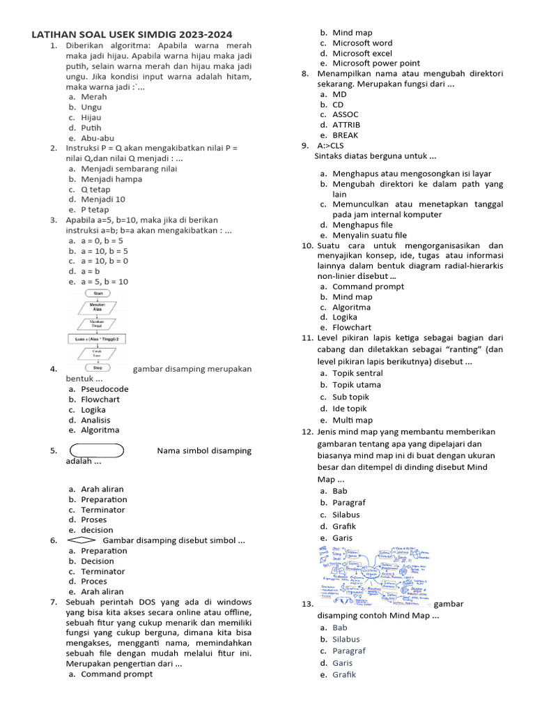 Latihan Soal Usp 23-24 | PDF