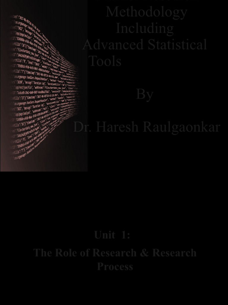 Research Methodology & Adv Statistics 23-24 | PDF