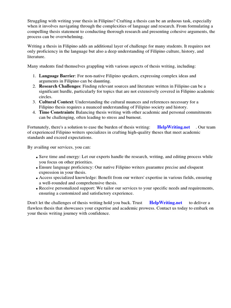 Example of Thesis Title in Filipino | PDF