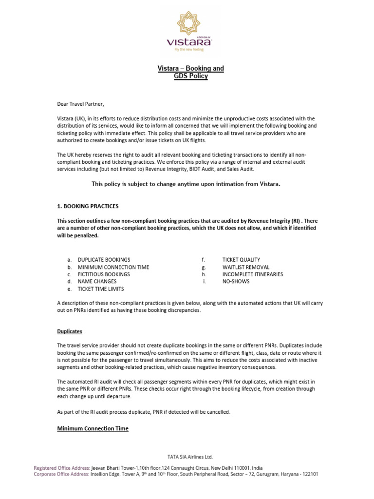 UK GDS and Sales Audit Policy | PDF | Tax Refund | Fee