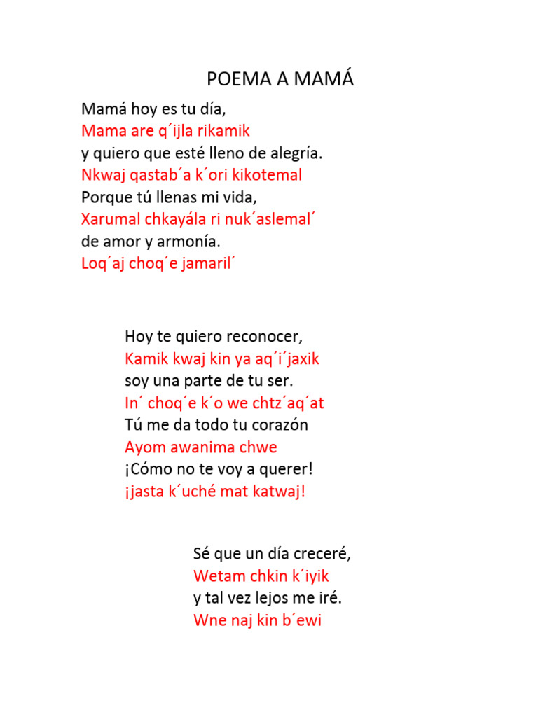 Poema A Mamá | PDF
