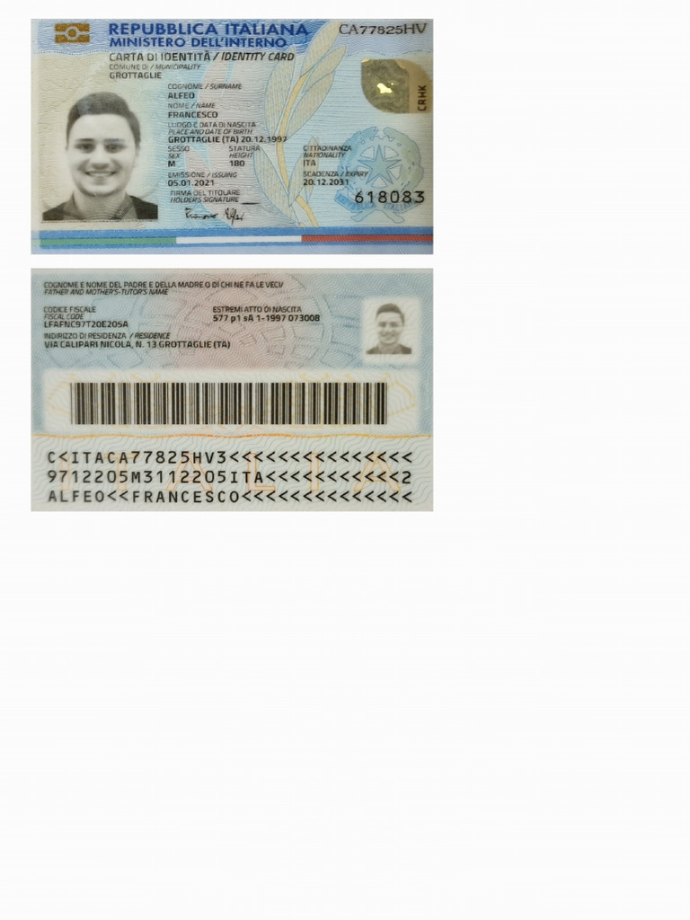 Carta D'Identità | PDF