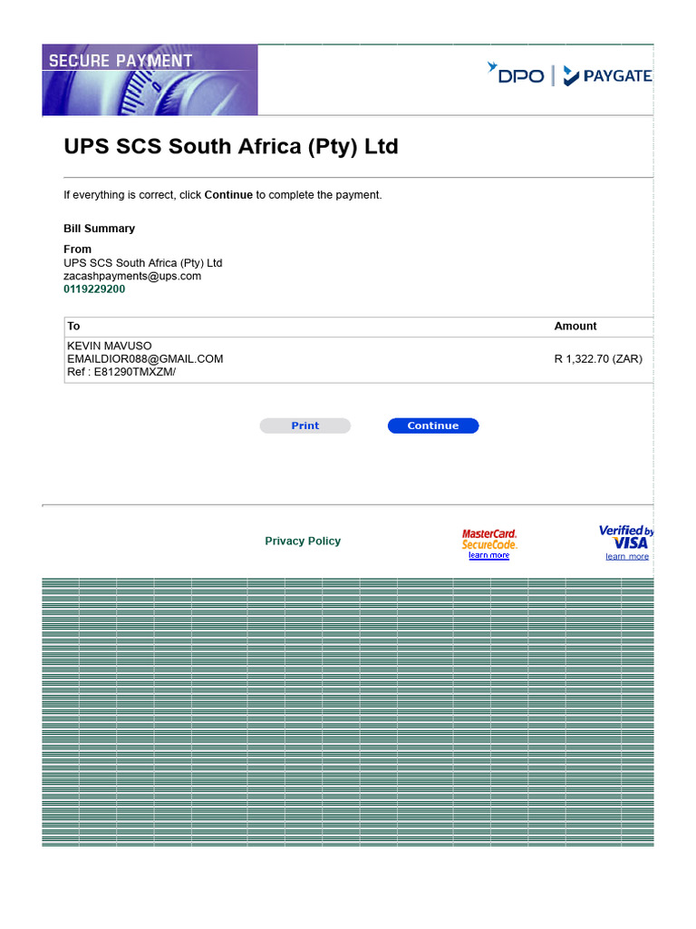PayGate Secure Payment PayBill - Bill Summary | PDF