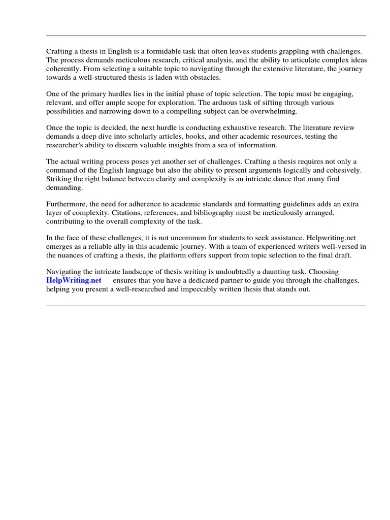 Good Thesis Topics For English | PDF | Thesis | Essays