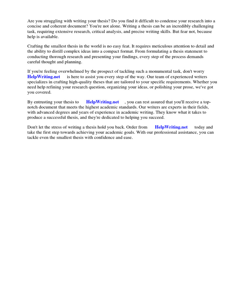 Smallest Thesis in The World | PDF | Thesis Smallest Thesis in The World | PDF | Thesis