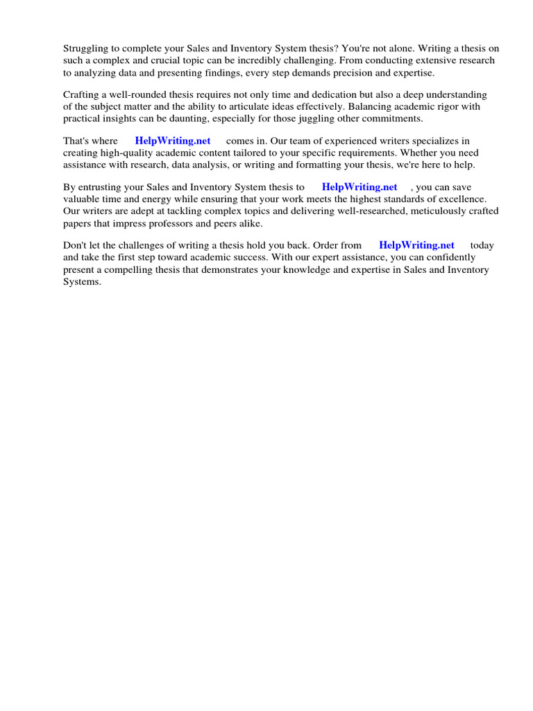Sales and Inventory System Thesis | PDF | Inventory | Databases