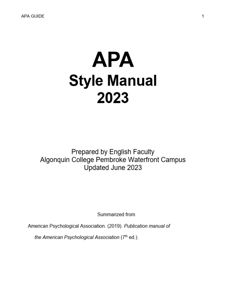APA Guide 2023 | PDF | Apa Style | Hyperlink