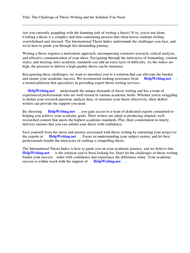 International Thesis Index | PDF | Thesis | E Commerce