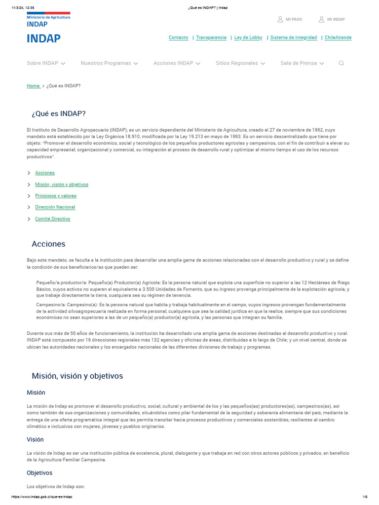 Qué Es INDAP Indap y Requisitos para Ser Usuario | PDF