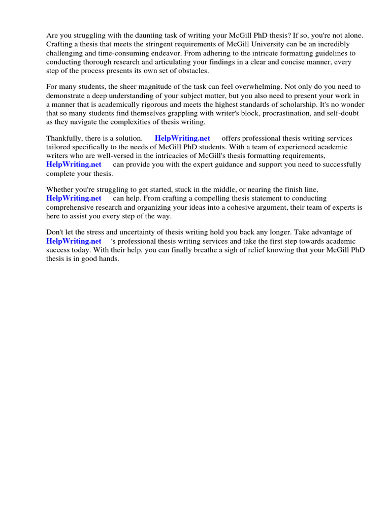 Mcgill PHD Thesis Format | PDF | Thesis | Vaccines