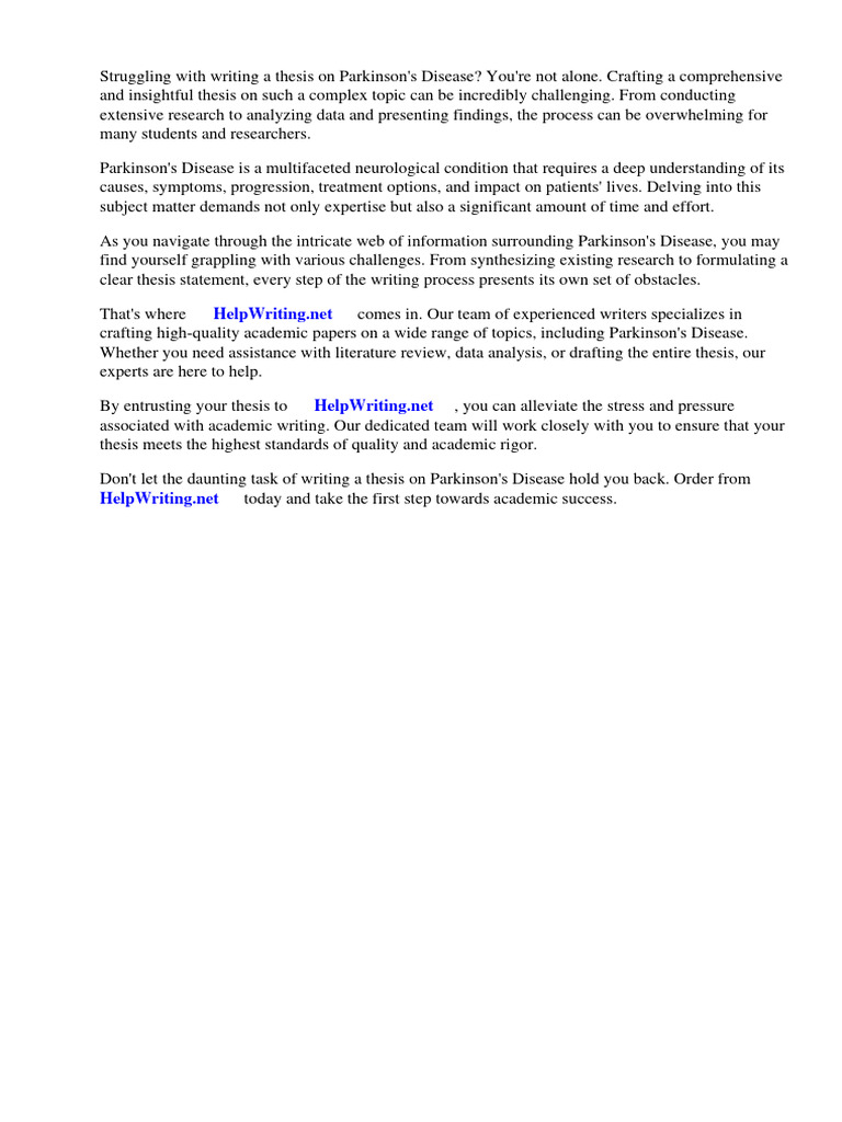 Thesis Parkinson Disease | Download Free PDF | Parkinson's Disease ... Thesis Parkinson Disease | Download Free PDF | Parkinson's Disease ...