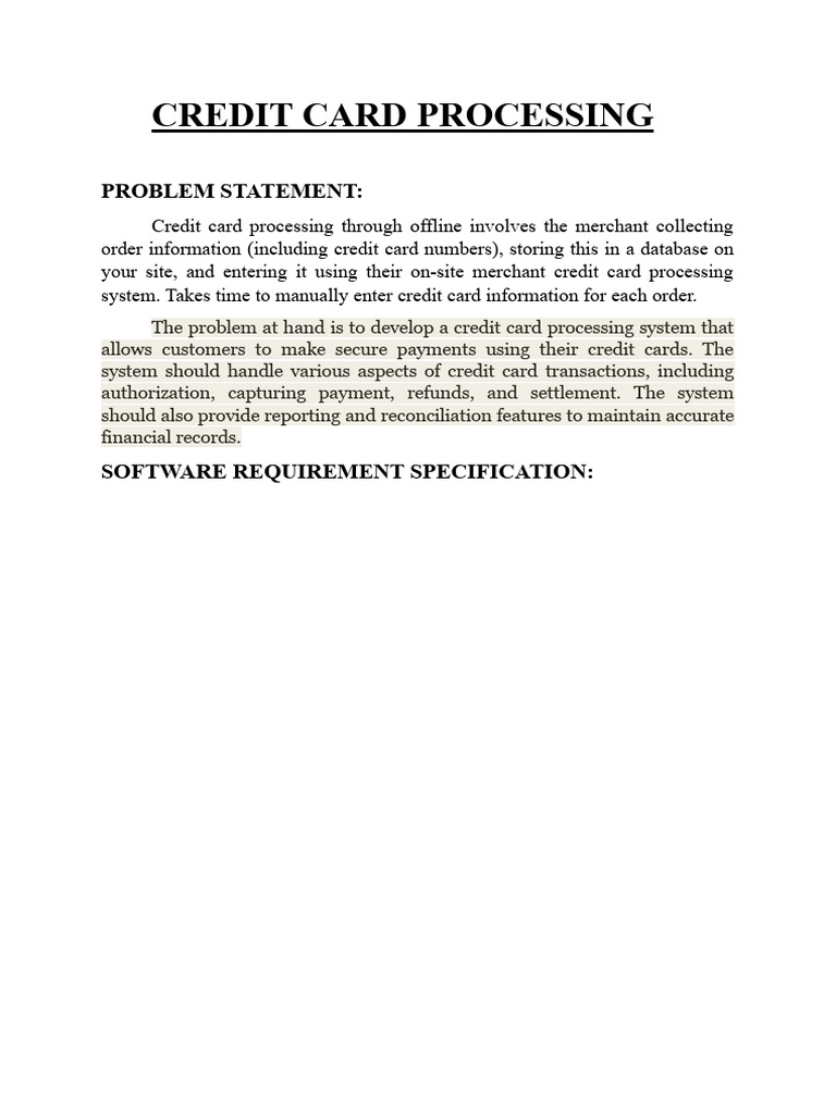 Secure Credit Card Processing System | PDF