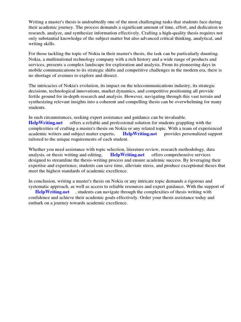 Nokia Master Thesis | PDF | Nokia | Mobile Phones