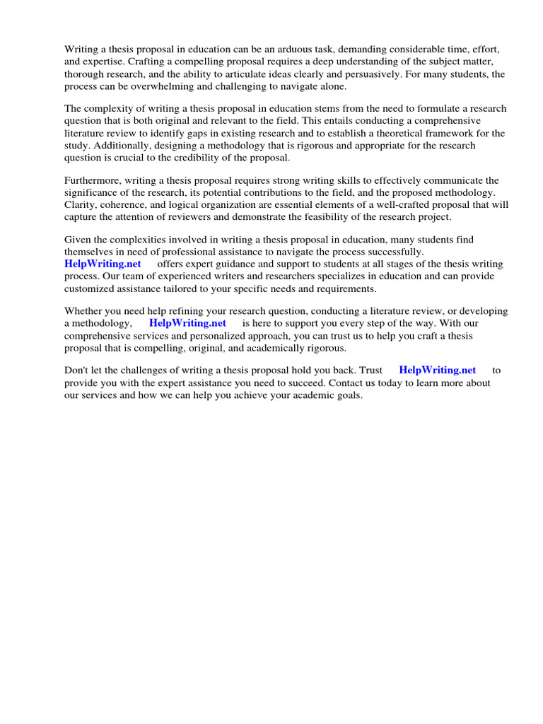 Sample Thesis Proposal in Education | Download Free PDF | Thesis | Methodology