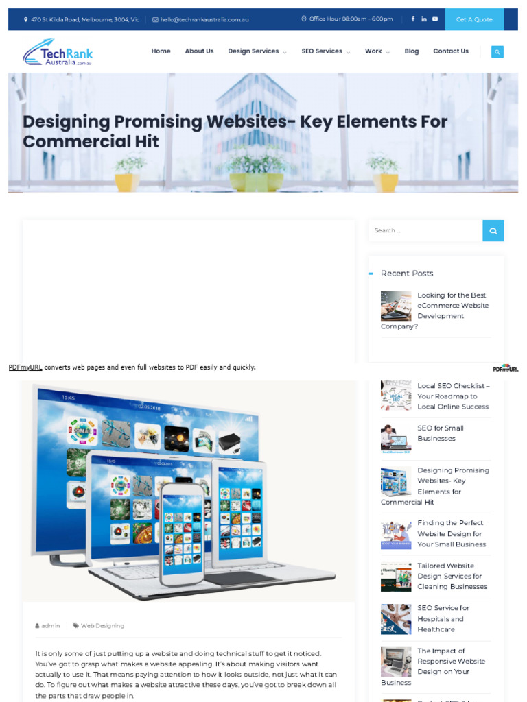Techrankaustralia Com Au Designing Promising Websites Key Elements For ...