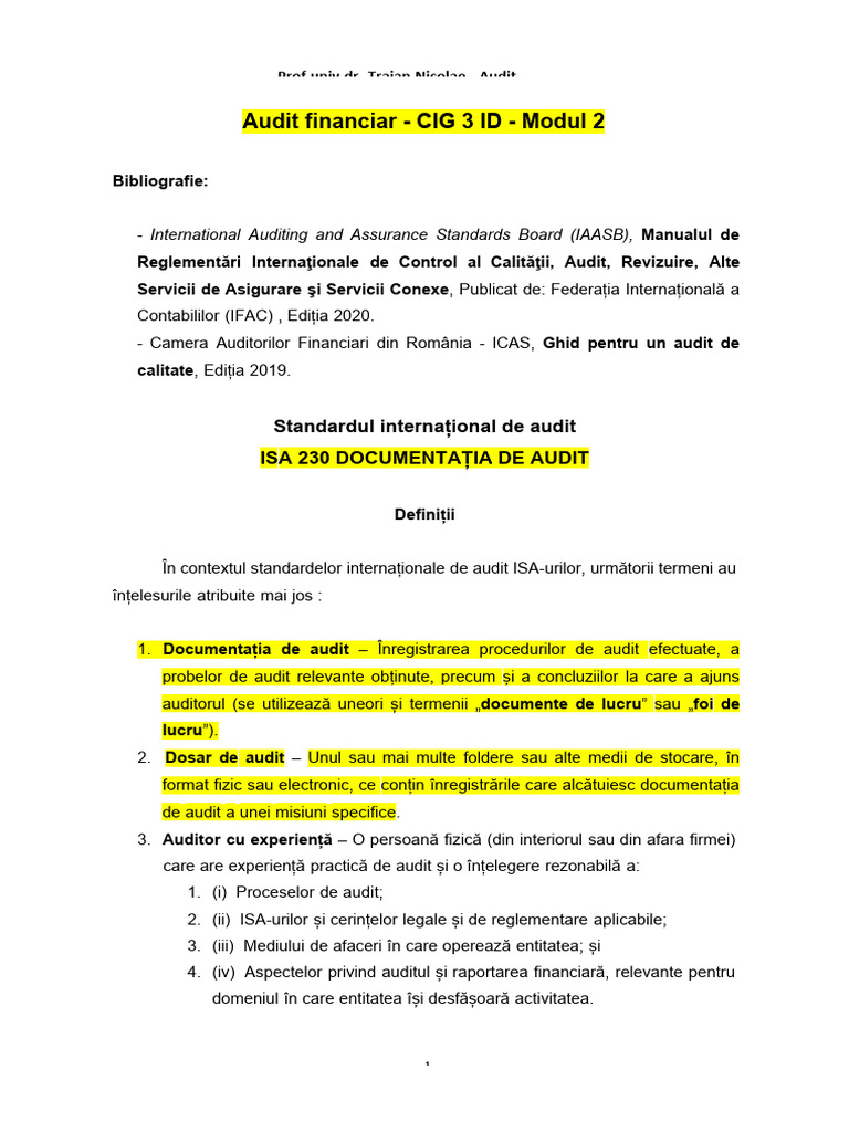 Audit Financiar - CIG 3 ID - Modul 2 No Pass | PDF