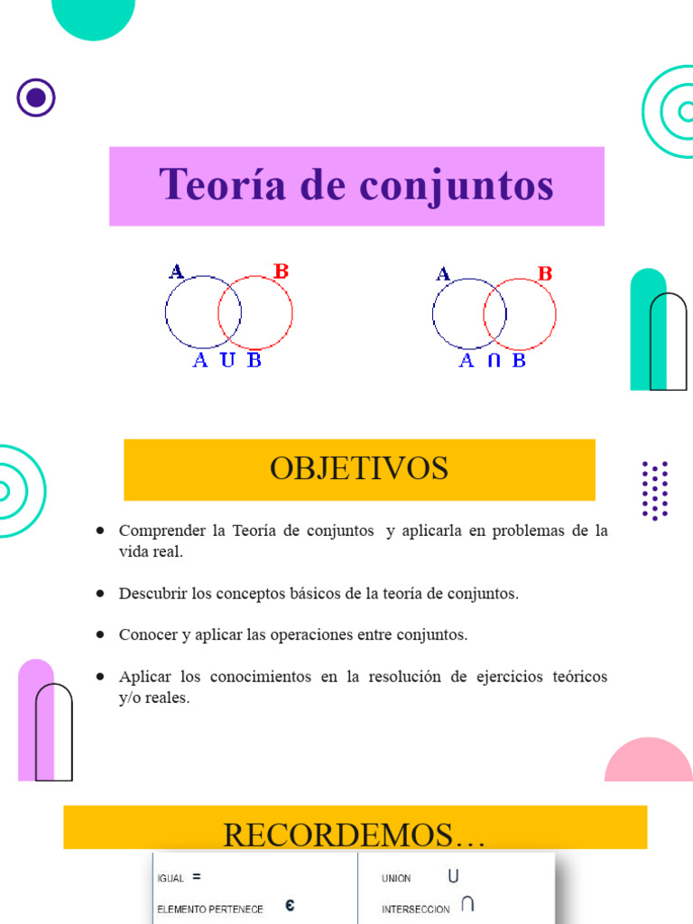 Conceptos Básicos de Teoría de Conjuntos | PDF | Conjunto (Matemáticas ...