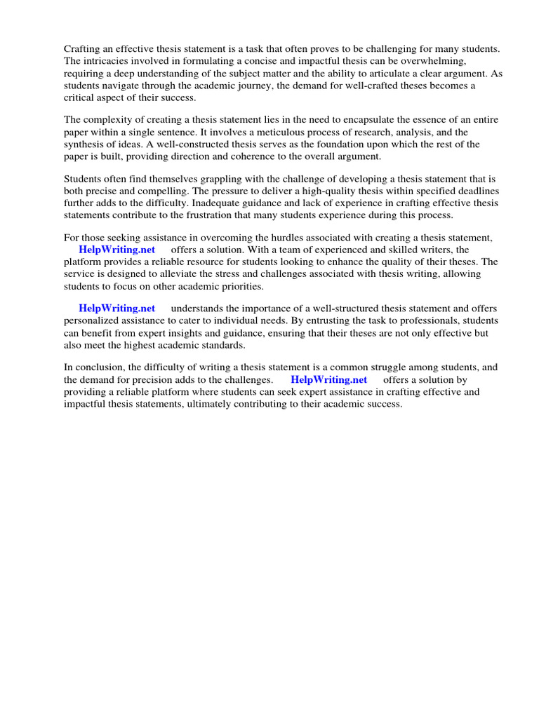 How To Make An Effective Thesis Statement | PDF | Essays | Thesis
