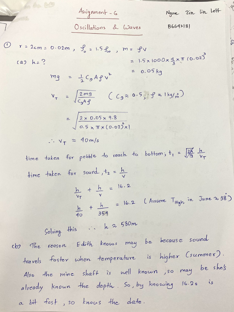 Assign 6 Physics | PDF