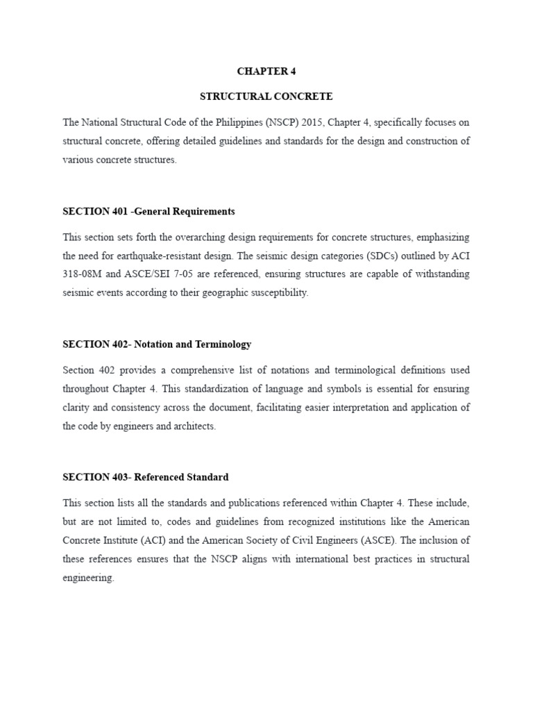 NSCP 2015 Chapter 4: Structural Concrete | PDF | Structural Load | Strength Of Materials