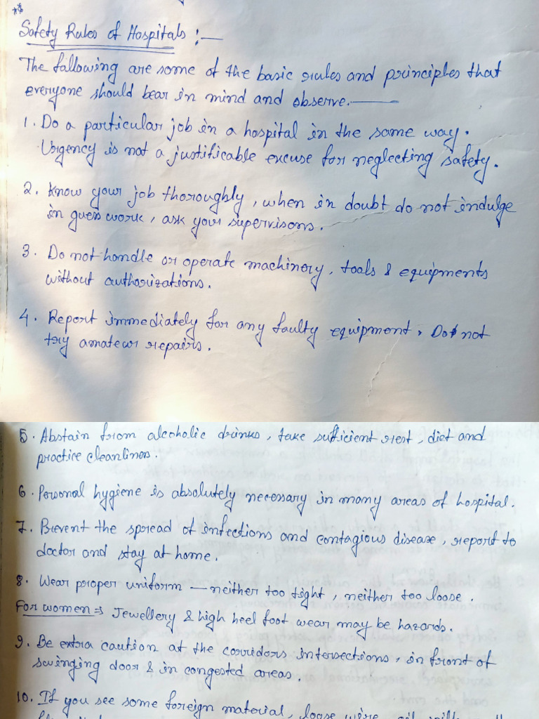 Safety Rules of Hospital (CC-6) | PDF