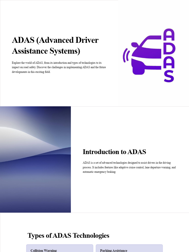 ADAS Advanced Driver Assistance Systems | PDF | Traffic Collision ...