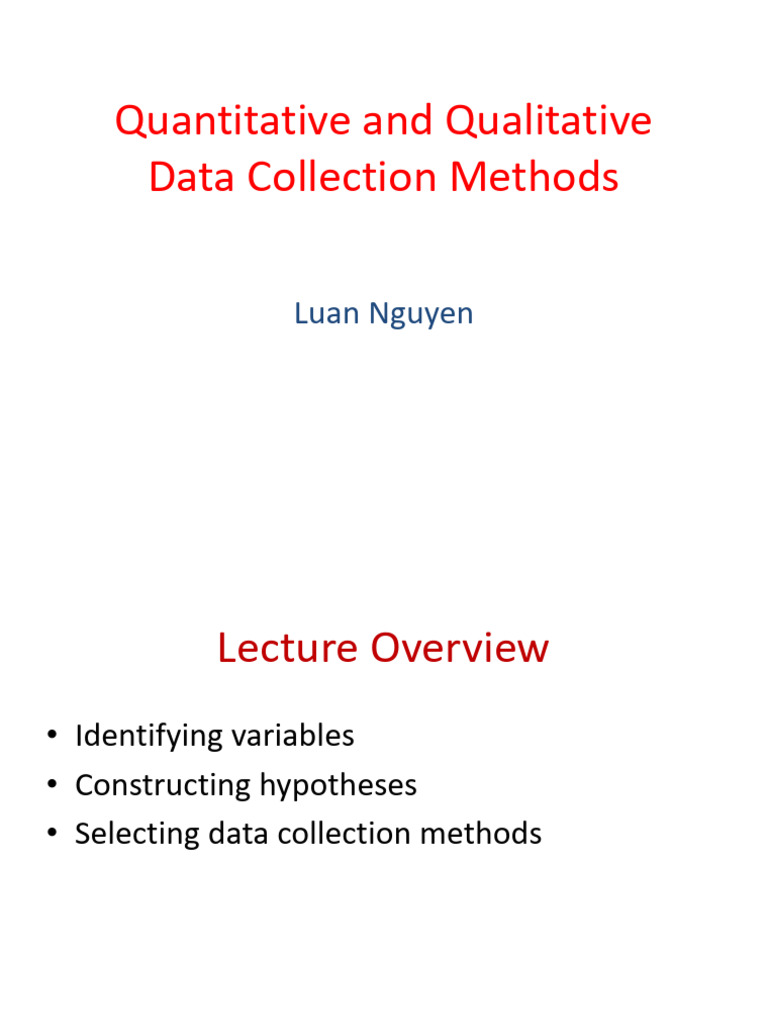 W5 Quantitative and Qualitative Data Collection Methods | PDF ...