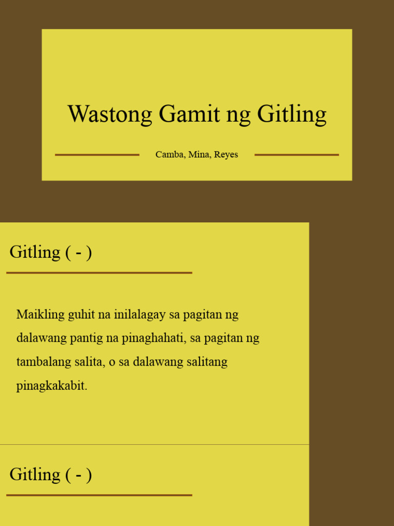 Wastong Gamit NG Gitling | PDF