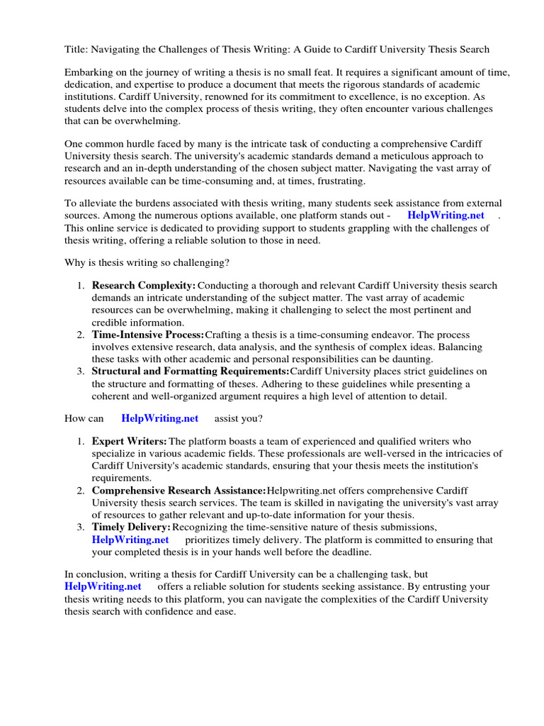 Cardiff University Thesis Search | PDF | Brand | Thesis