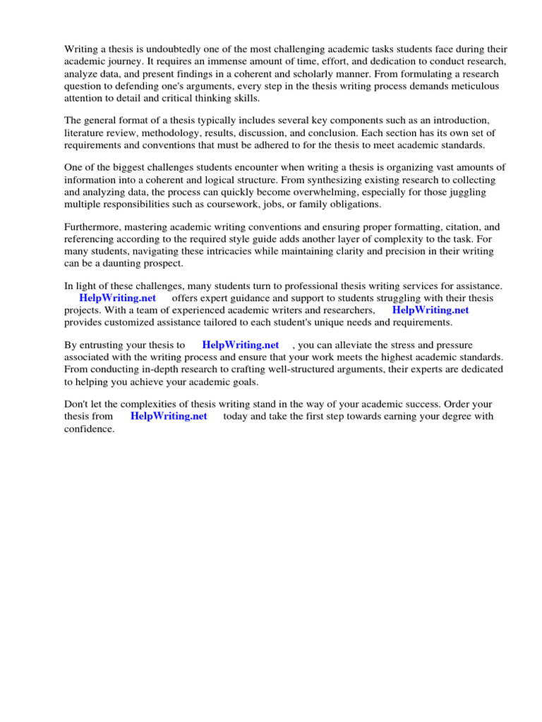 Thesis General Format | PDF