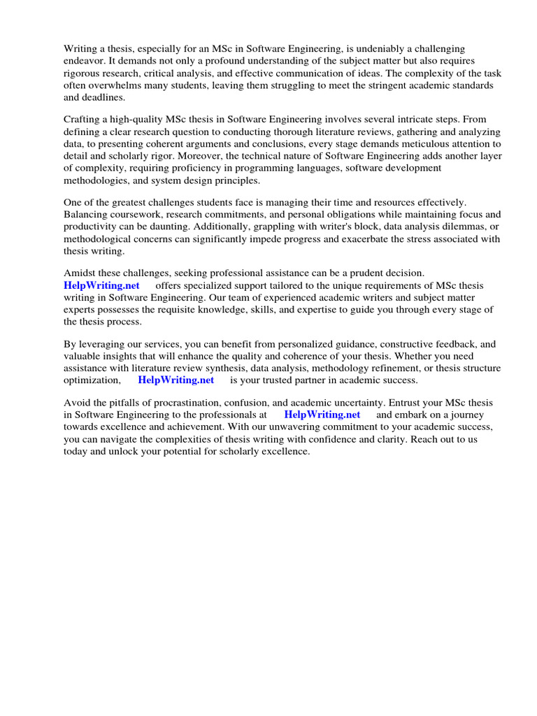 Msc Thesis Software Engineering | PDF | Engineering | Methodology
