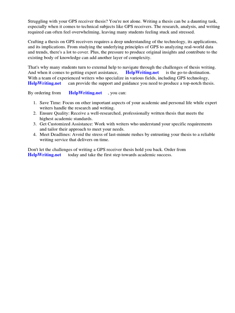 Gps Receiver Thesis | PDF | Global Positioning System | Computing