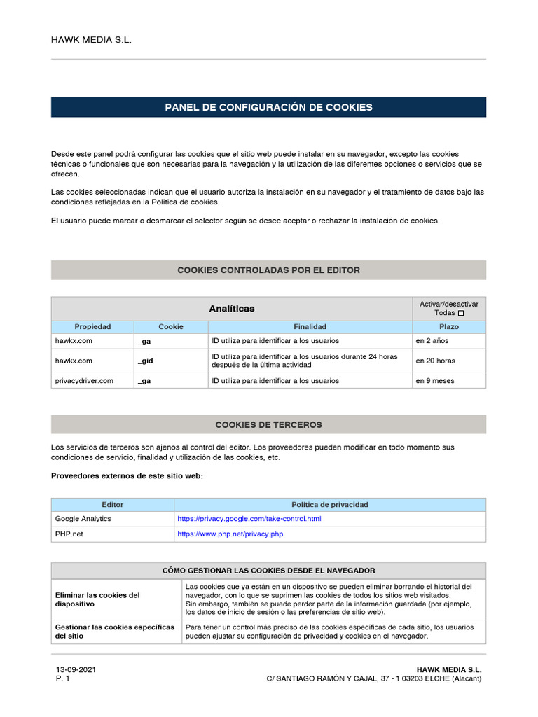 Panel de Configuracion de Cookies (PD COOKIE CAPTURE) | PDF | Cookie HTTP | Software