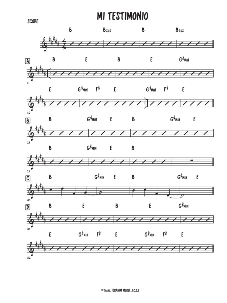 Mi Testimonio - Score | PDF
