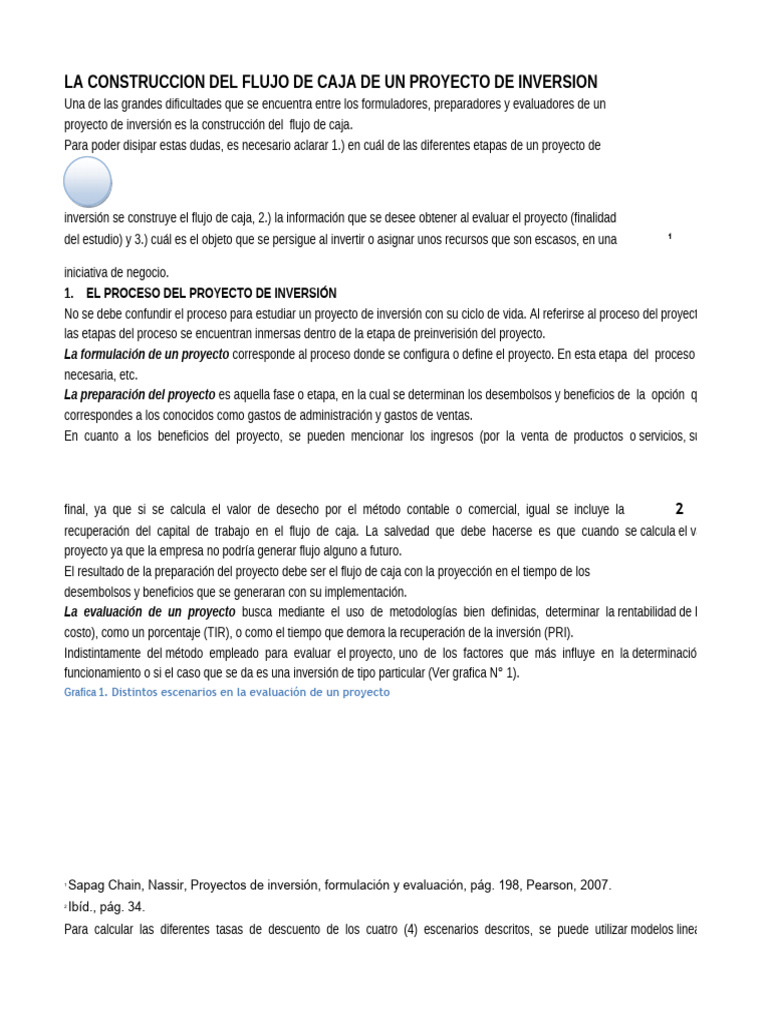 Como Construir El Flujo de Caja de Un Proyecto de Inversion | Descargar gratis PDF ...