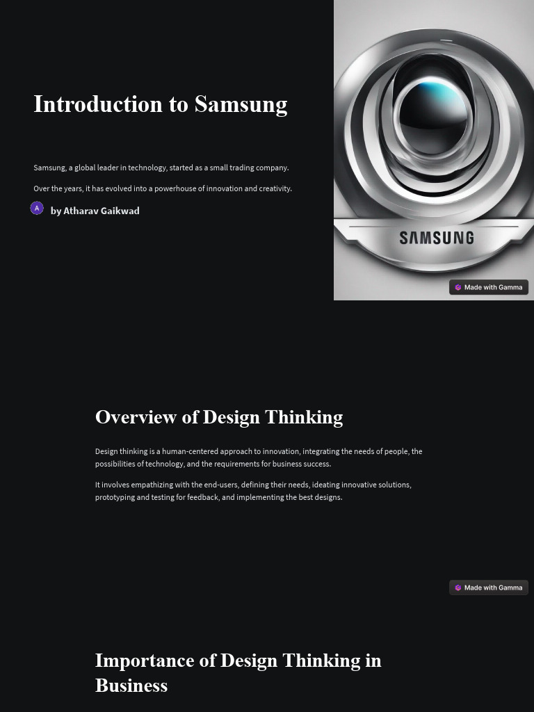 Introduction To Samsung | PDF | Design Thinking | Innovation