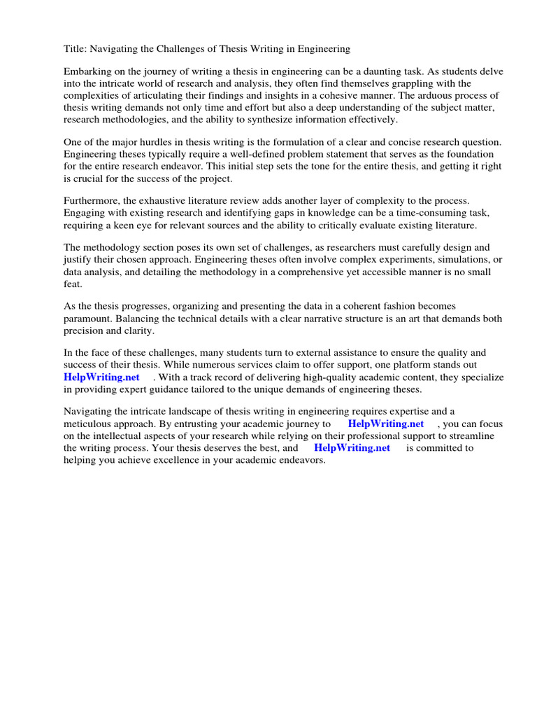 Thesis Engineering Example | PDF | Thesis | Engineering