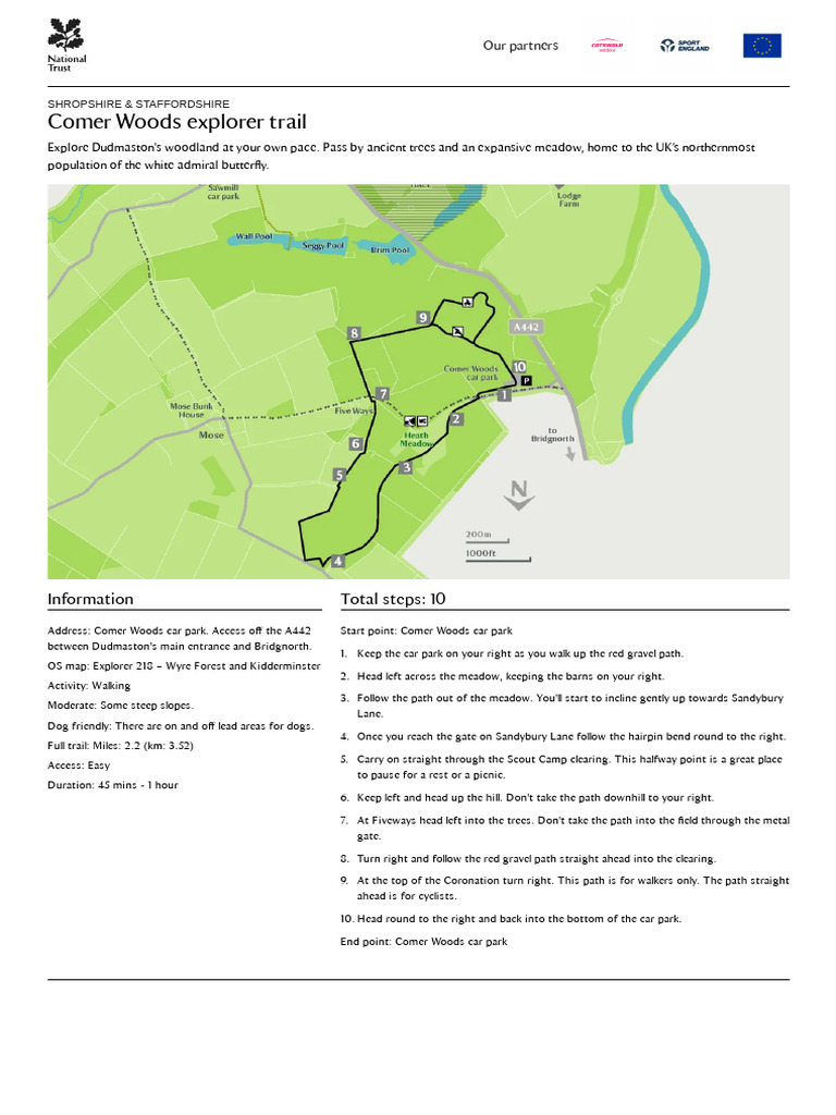 Dudmaston Comer Woods Explorer Trail Walking | PDF | Trail | Transport