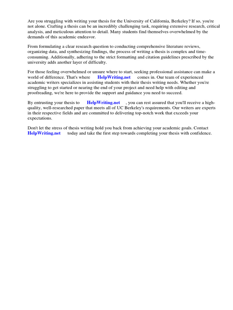 University of California Berkeley Thesis | PDF | University Of California | Academic Degree