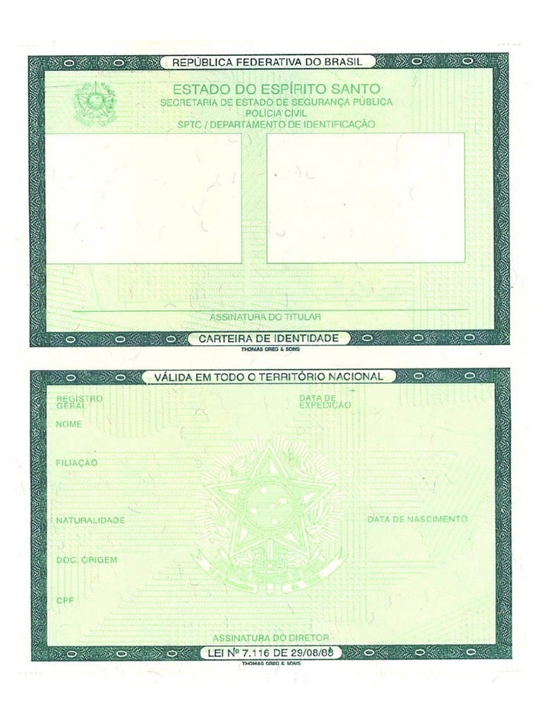 Modelo Da Nova Carteira de Identidade Brasileira | PDF