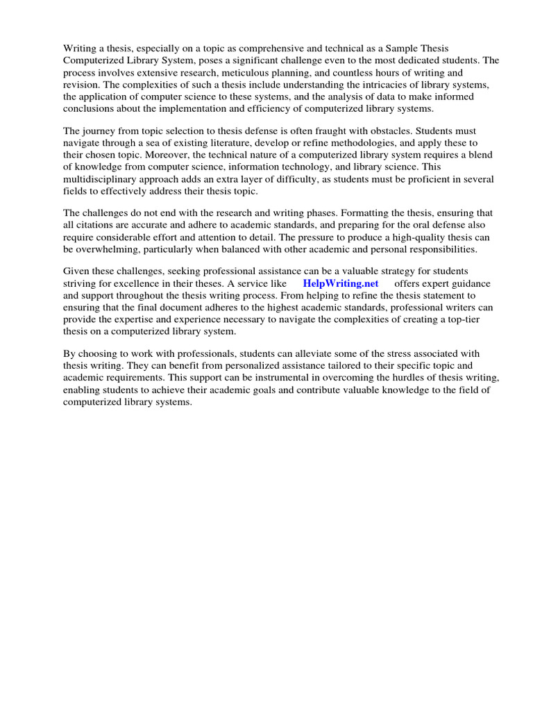Sample Thesis Computerized Library System | Download Free PDF | Libraries | Thesis