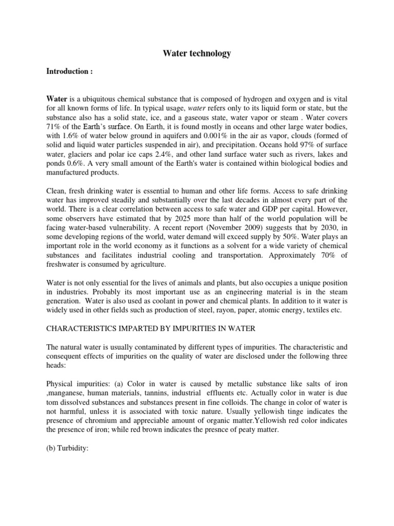 Unit 4. Water Technology - 2022 | Download Free PDF | Water | Sodium ...