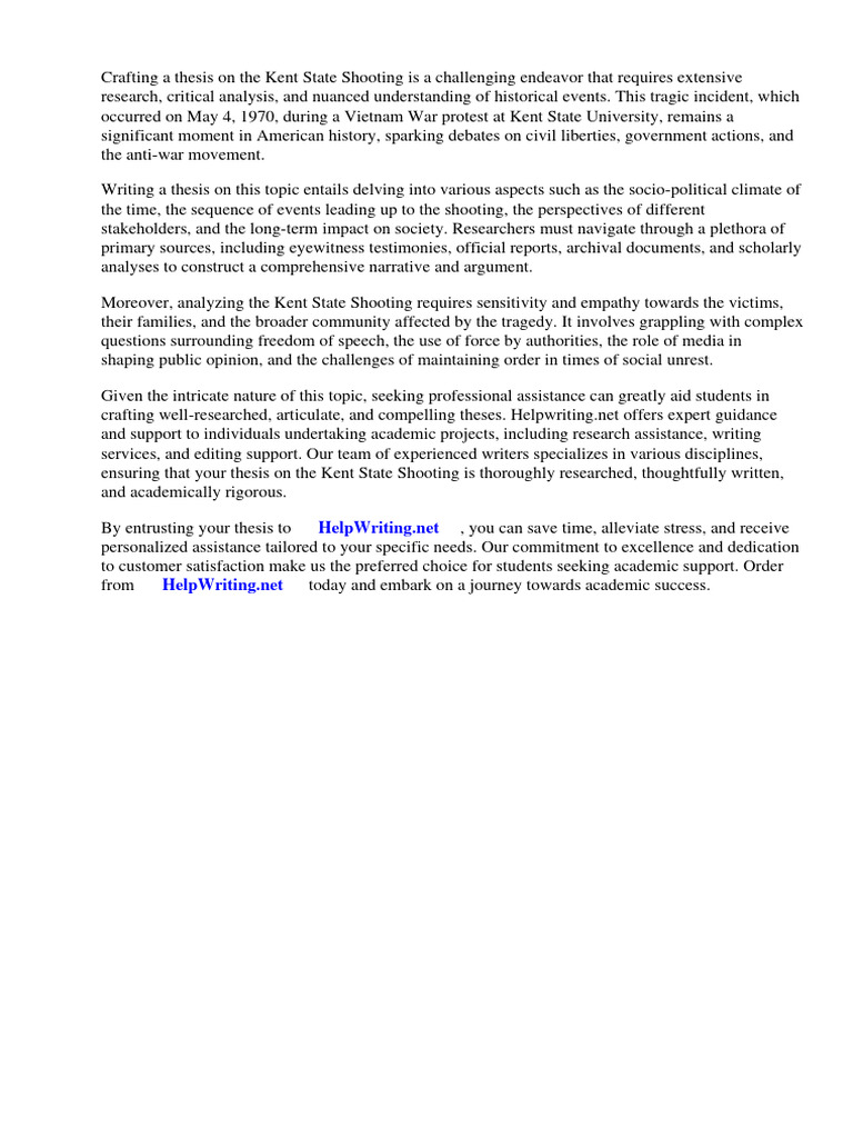 Kent State Shooting Thesis | PDF