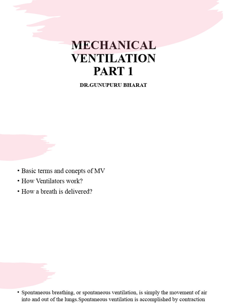 Mechanical Ventilation | PDF | Lung | Breathing
