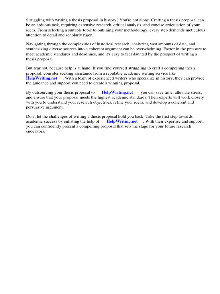 Thesis Proposal Example History | PDF | Thesis | Microfinance